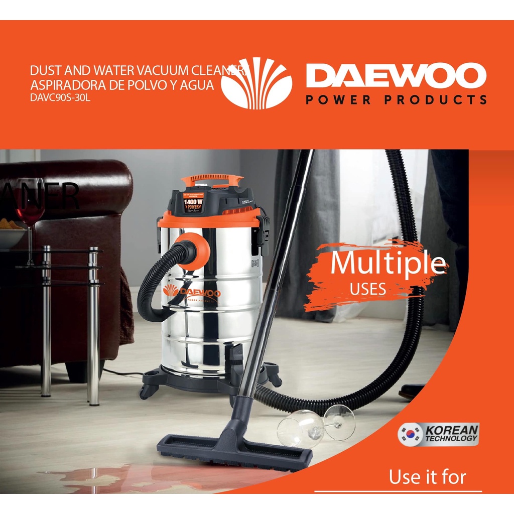 Daewoo Davc90s 30l 30l 3in1 Wet Dry And Blower Vacuum Cleaner