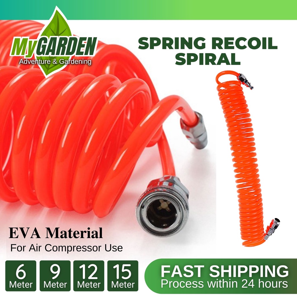 PU Spring Recoil Spiral Air Pressure Hose Tube Pipe For Air Compressor ...