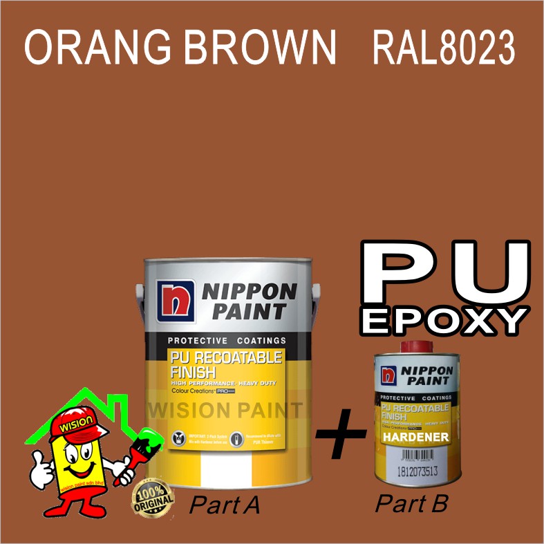 ORANGE BROWN RAL8023 ( 1L ) PU RECOATABLE FINISH - EPOXY PAINT / HIGH ...