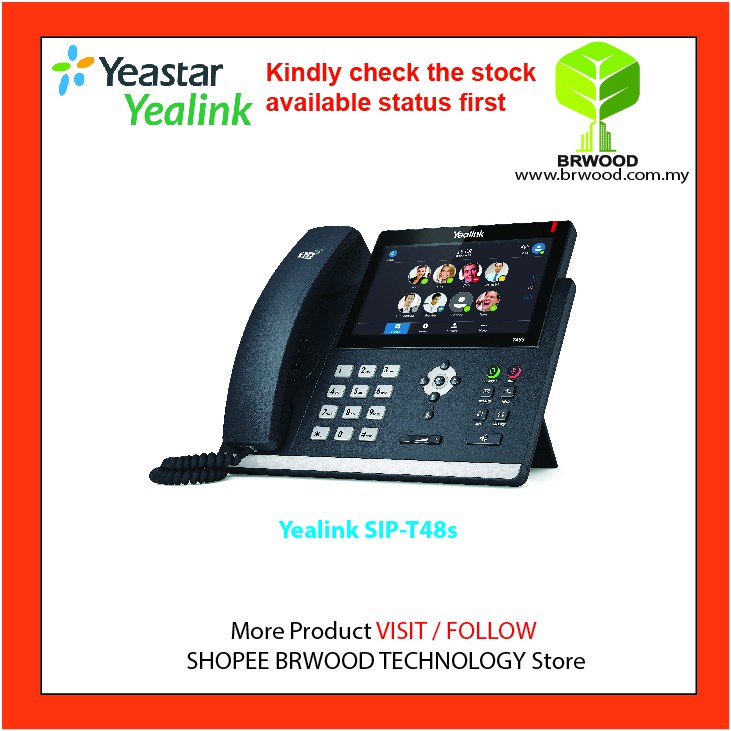 YEALINK SIP-T48S: IP SIP PHONE WITH A 7-INCH TOUCH SCREEN | Shopee Malaysia