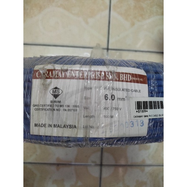 Caramay / Merlin Cable 6mm PVC Insulated Cable 100meter! 100% Pure ...