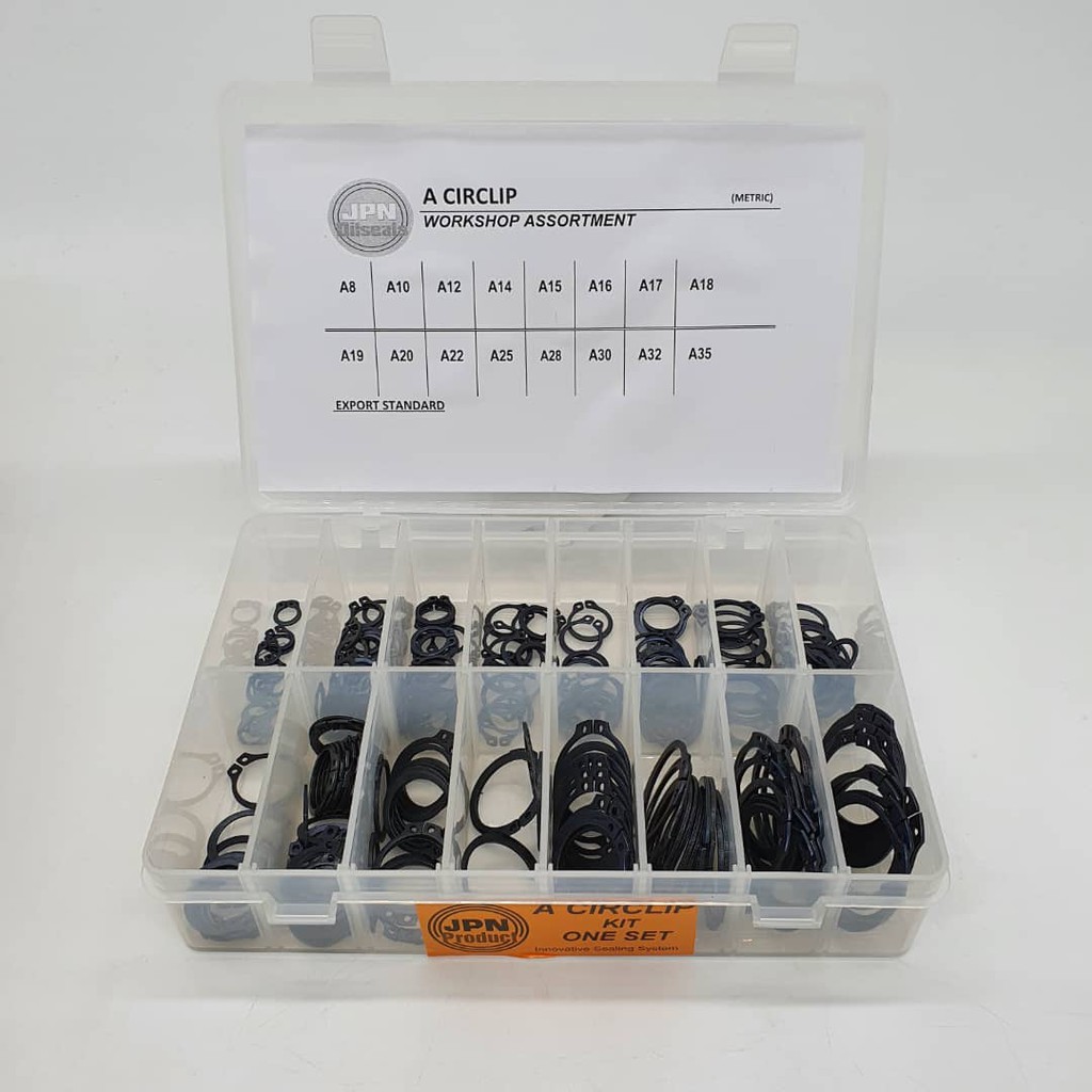 A CIRCLIP KIT (250PCS) GE-280 LARGE CIRCLIPS ENTERNAL TYPE 20MM-35MM(8 ...