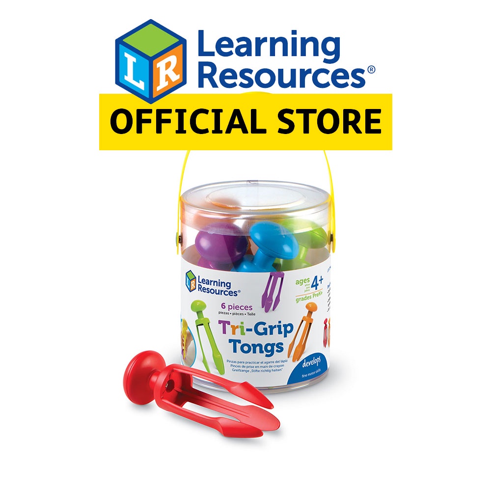 Learning Resources Tri-Grip Tongs (Set of 6)- Age 4-9, Fine Motor ...
