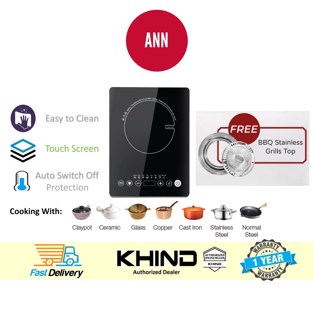 Khind Infrared Cooker compatible all type pot IRC2000 Faber Ceramic ...