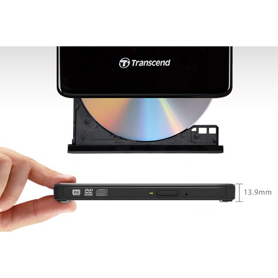 Transcend Ultra-slim 8x Portable CD/DVD Writer - No external power ...