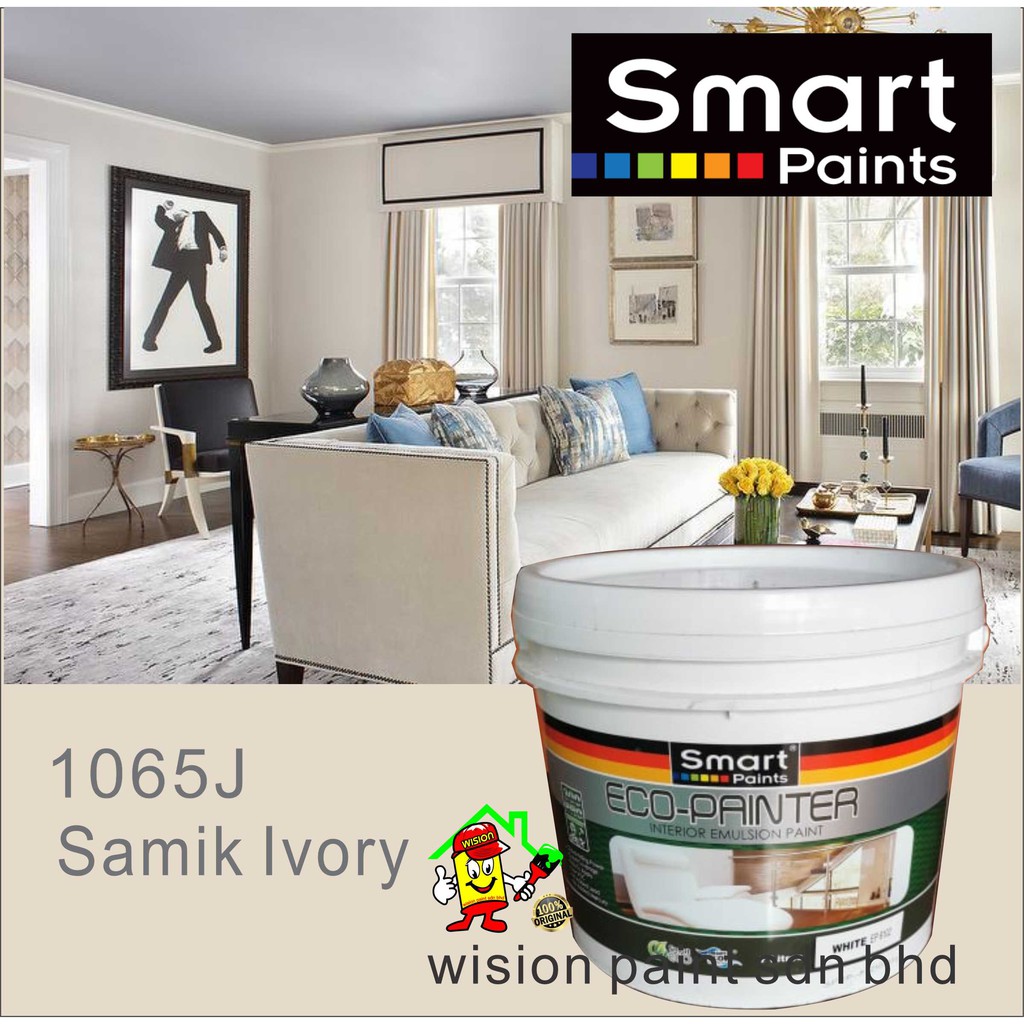 1065J SAMIK IVORY ( 7LITER ) SMART PAINT ( ECO-PAINTER ) INTERIOR EMULSION PAINT / CAT DALAM ...