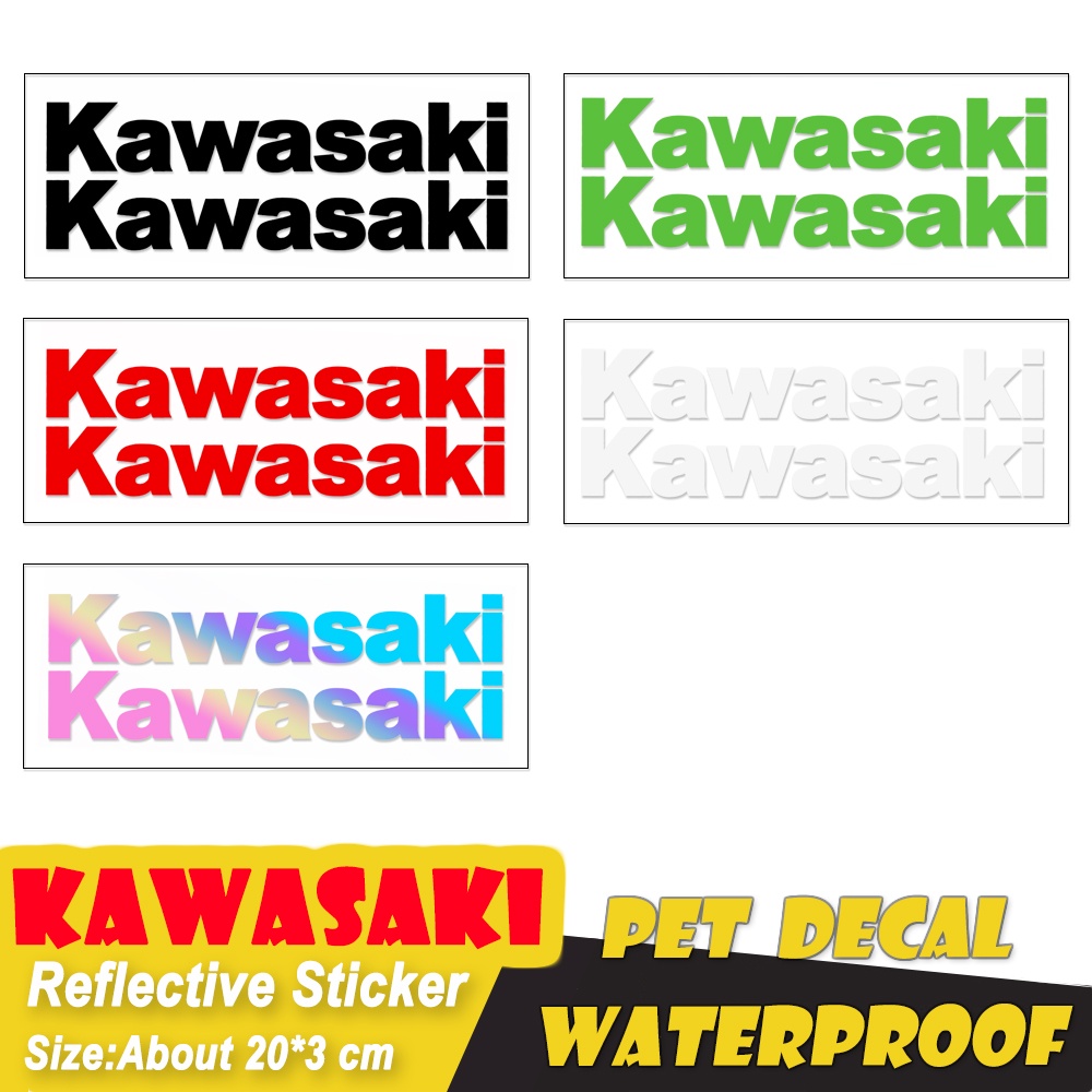 [READY STOCK] 1 set Kawasaki Reflective Sticker Laser Logo Decal ...