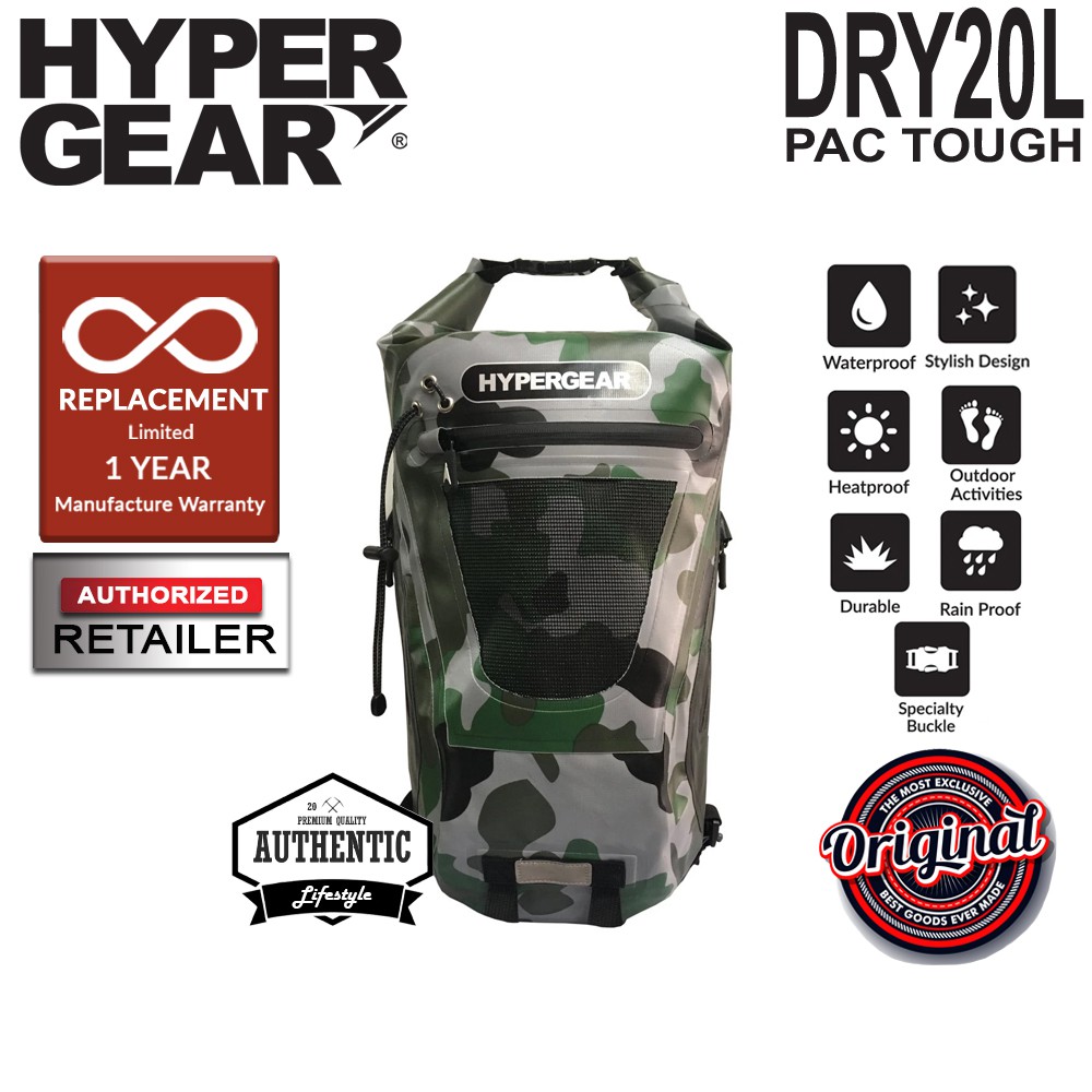 HyperGear Dry Pac Tough 20L Backpack - Camouflage Green Delta | Shopee ...