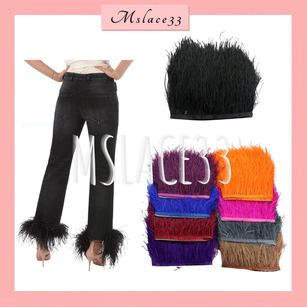 [OF001] 1M DIY Ostrich Feather Trims Ribbon Crafts Wedding Party Decor ...