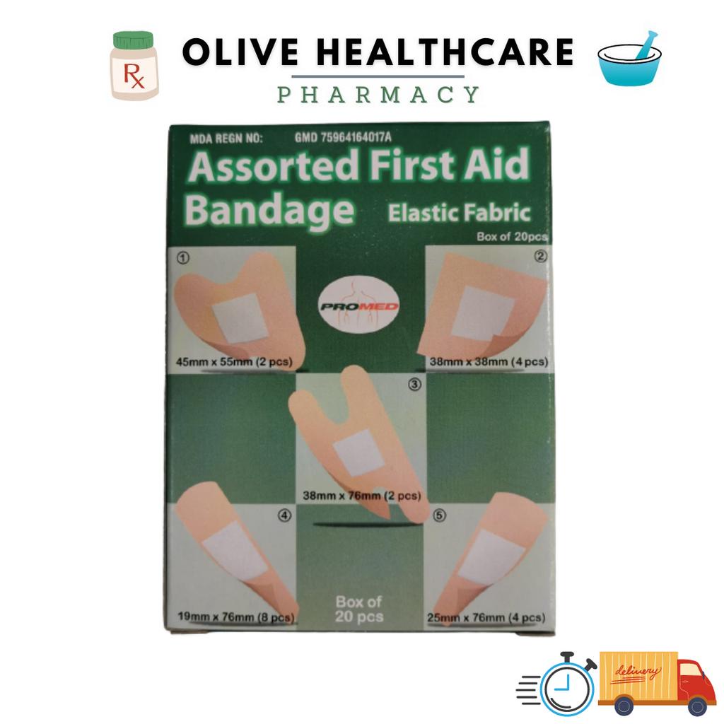 PROMED Sterile Assorted First Aid Bandage 20'S Plaster Strips | Shopee ...