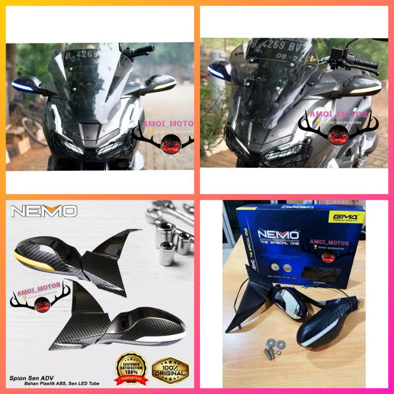 ADV150 SIDE MIRROR WITH SIGNAL LED CARBON FOLDING MIRROR ADV150 ...