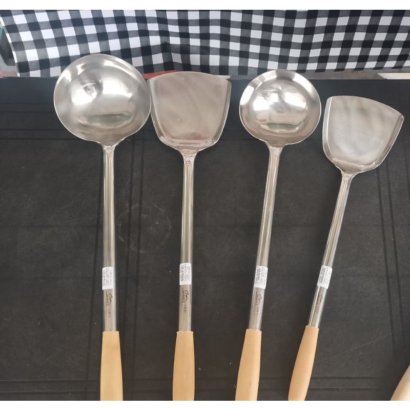 Sudip/senduk Masak Panas Stainless Steel pemegang kayu /LADLE WITH WOOD ...