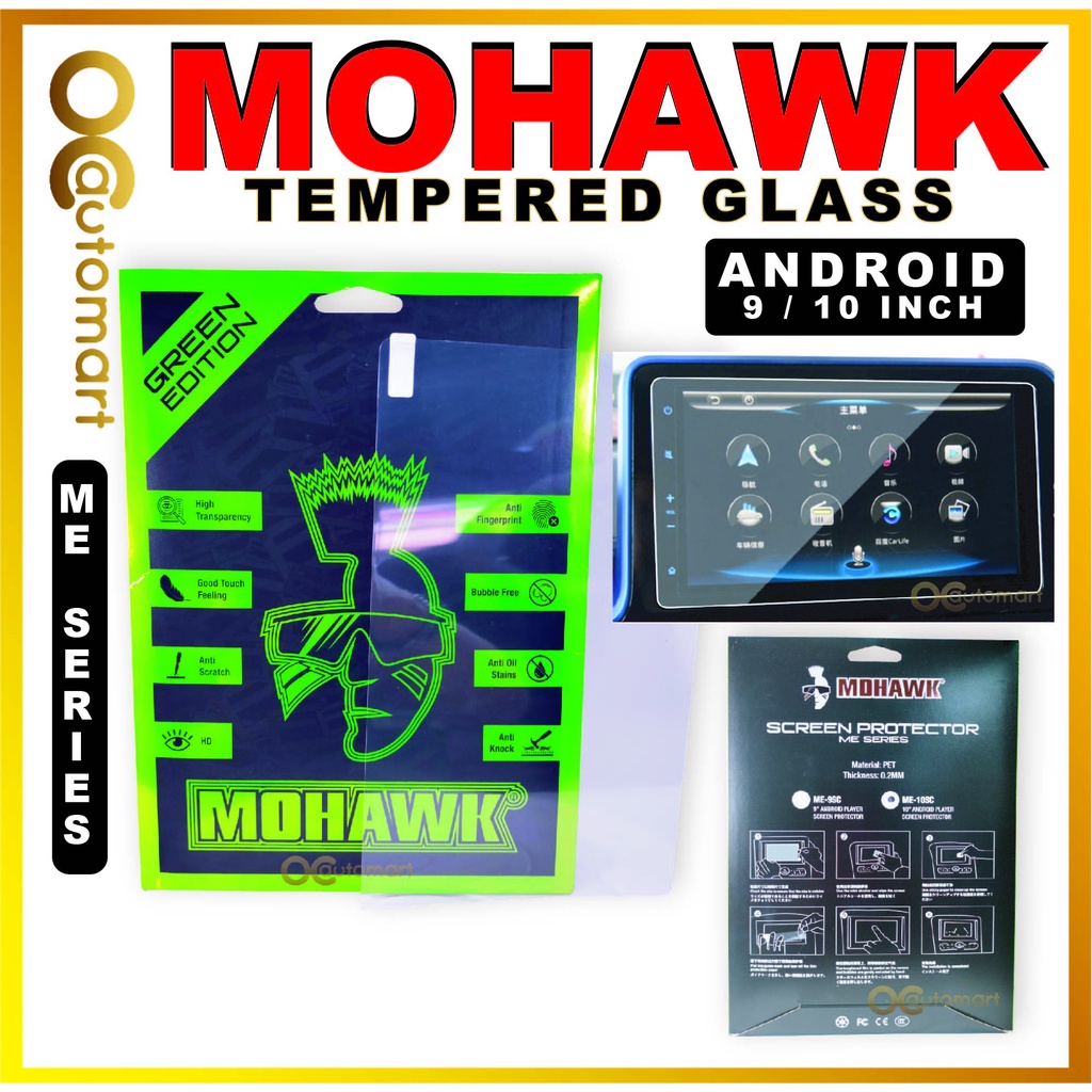 MOHAWK ME Series Android Player Tempered Glass Screen Protector 9"/10 ...