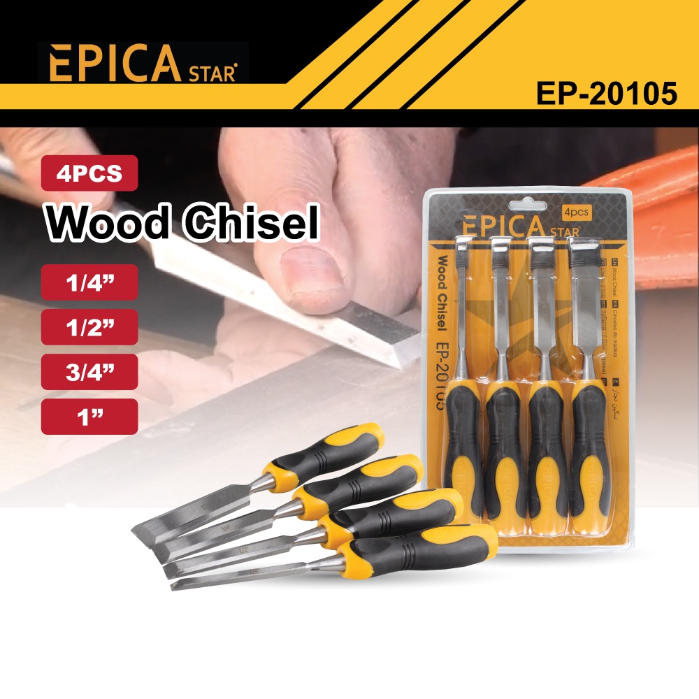 Epica Star 4pcs Heavy Duty Wood Work Carving Wood Chisel Tool Set For ...