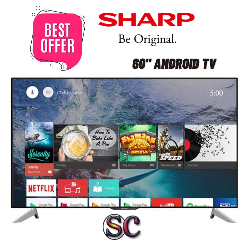 Sharp 60" 4K LED TV LC60UA6800X (ANDROID TV) | Shopee Malaysia
