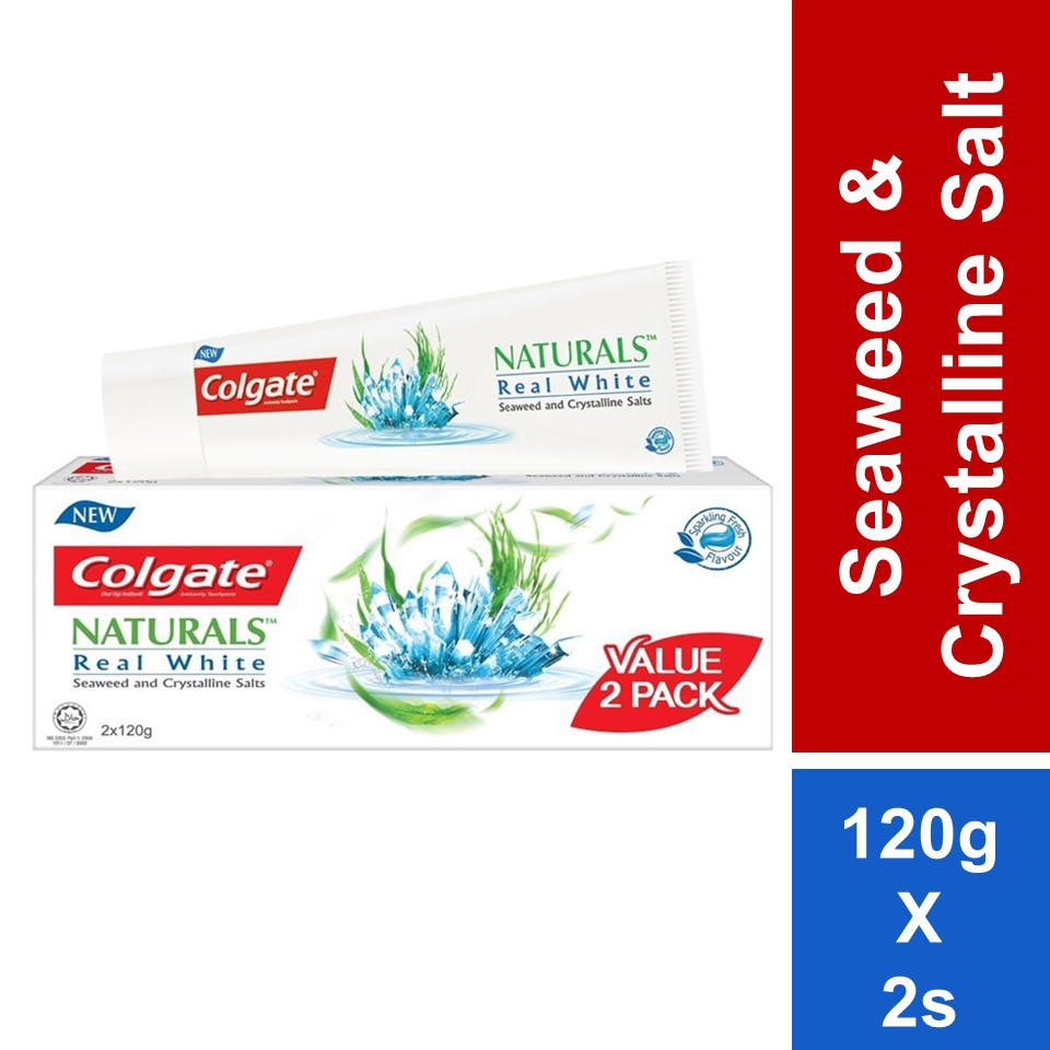 Colgate Naturals Real White Toothpaste Seaweed & Crystalline Salts 120g ...