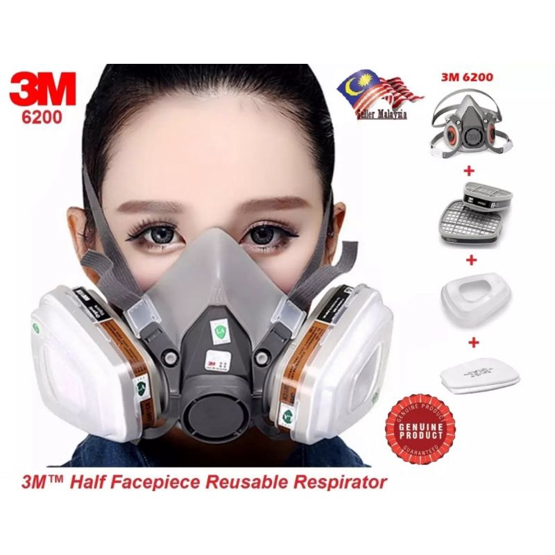 Fullset 3M Mask Respiratory 6200 7502 Half Face Respirator 5n11 ...