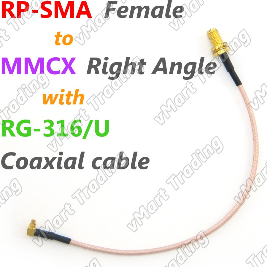 RP-SMA Female to Right Angle MMCX with RG-316/U Coaxial Cable | Shopee Malaysia