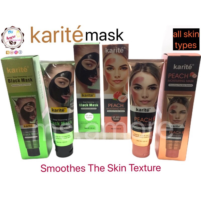 Karite Deep Cleansing Black Mask Peach Moisturing fresh bright smooth ...