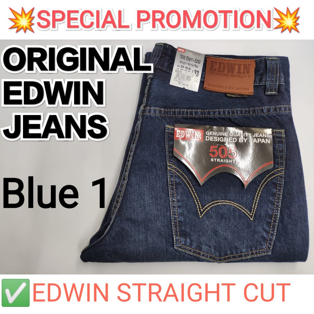 ORIGINAL EDWIN MEN'S JEANS 505 STRAIGHT CUT (SIZE 33 ONLY) | Shopee ...