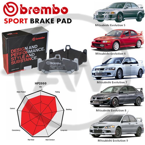 BREMBO HP2000 Mitsubishi Lancer Evolution Evo 56789 Sport Racing ...