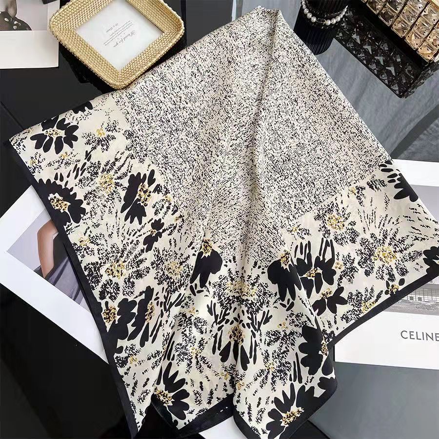 LISA Printed Scarf Square Scarf Silk Feel Scarves Printed Dot Musilim ...