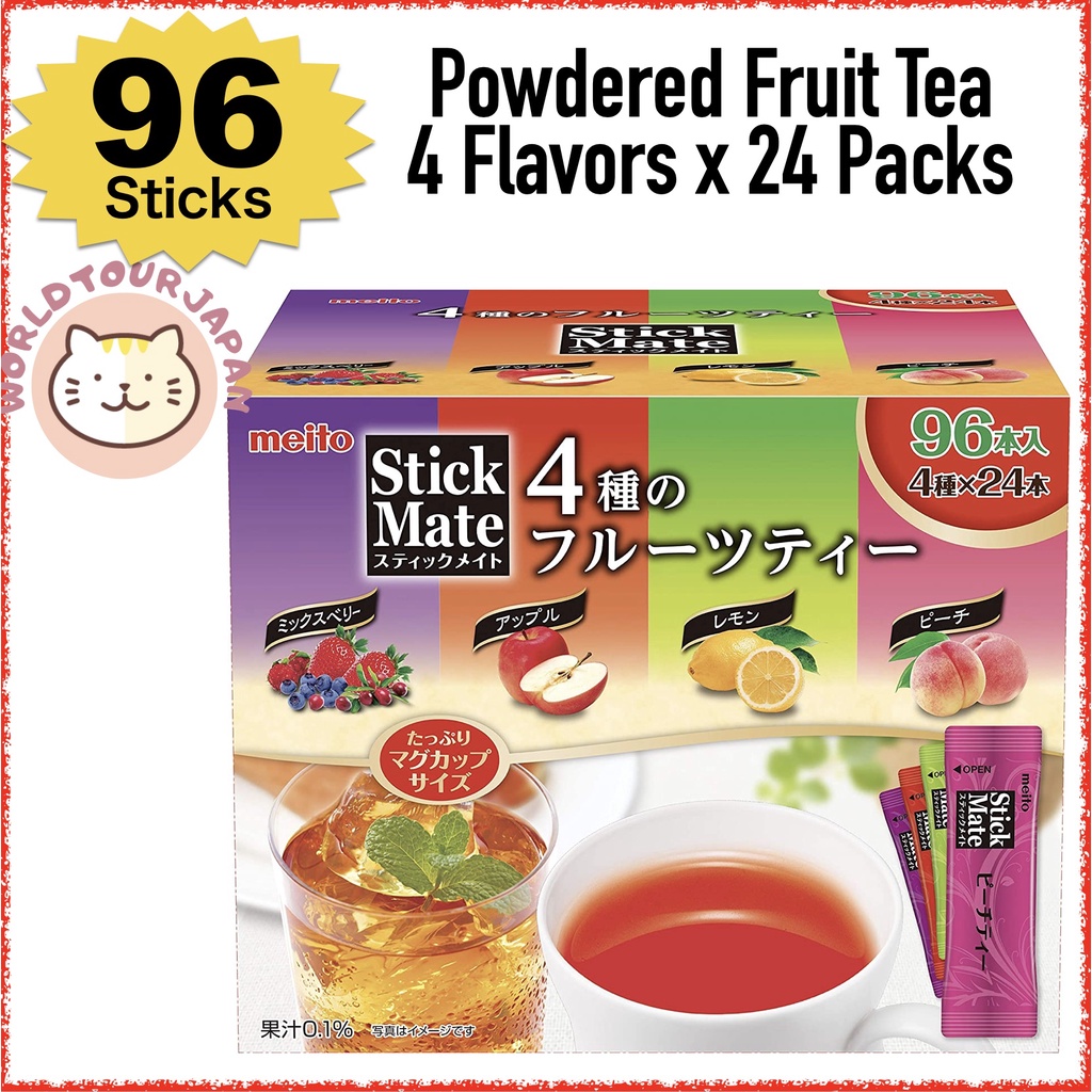 MEITO StickMate Fruit Assort Set 96 packs / 4 types x 24 packs / Powder ...