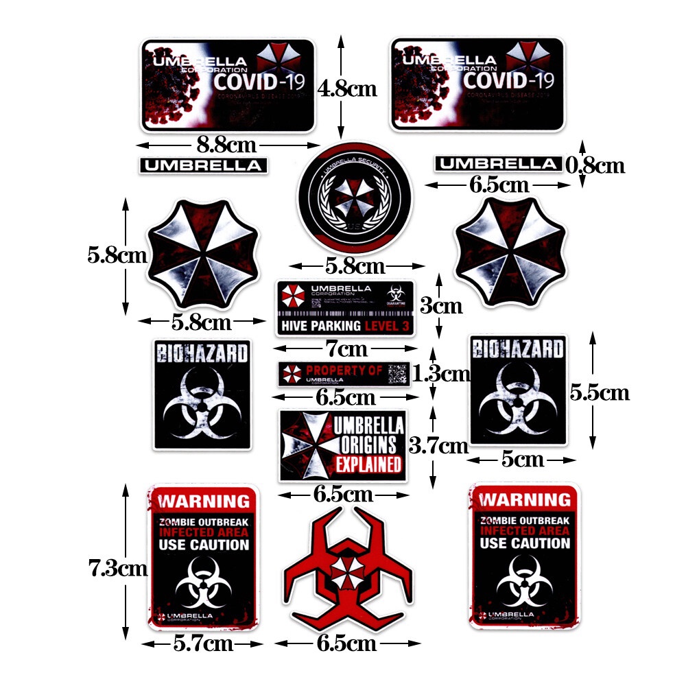 Umbrella Corporation Sticker Reflective Resident Evil Decals Decoration ...