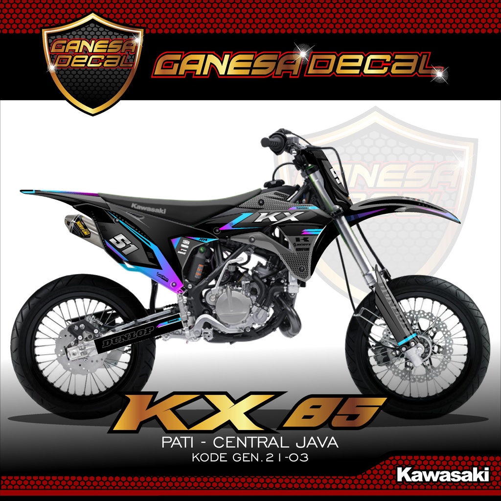 Kawasaki KX85 Fullbody Cross Motorcycle Sticker Decal - Dekal Sticker ...