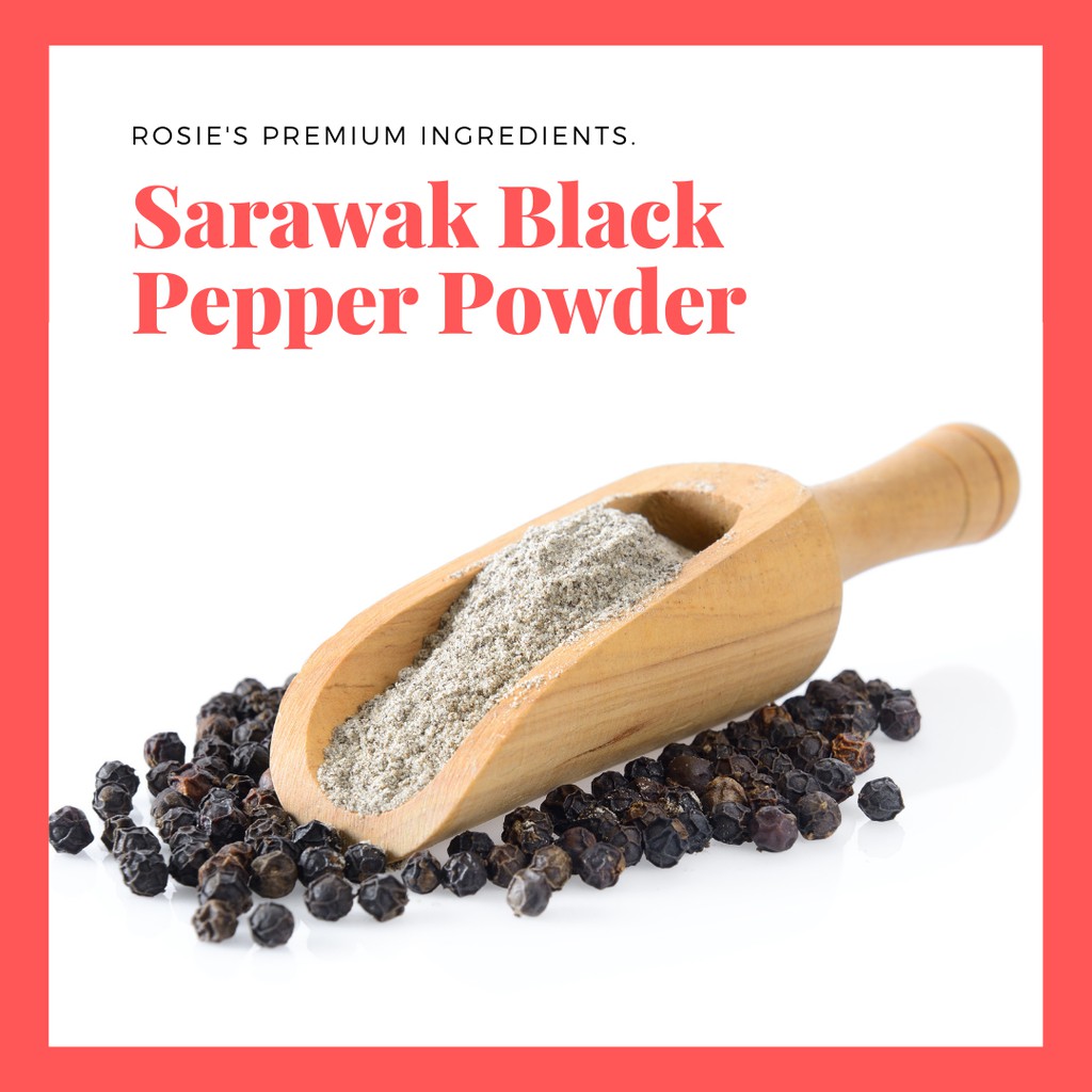 500g/1kg Sarawak Black pepper powder ground | Serbuk Lada hitam | 黑胡椒粉 ...