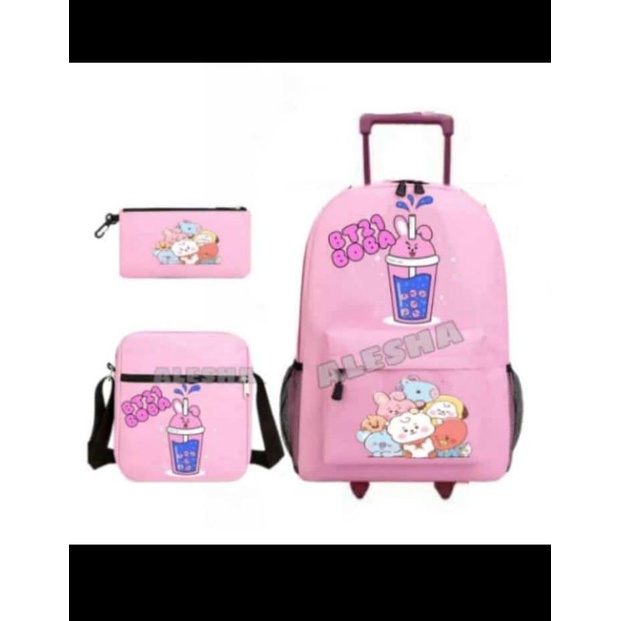 Trolley Bag For Girls Girls Boba Character Push Bag Elementary School ...