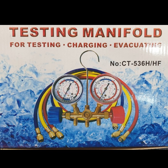 Testing Manifold Gauge set No: CT-536H/HF With 3PCS Hose And Hook For ...