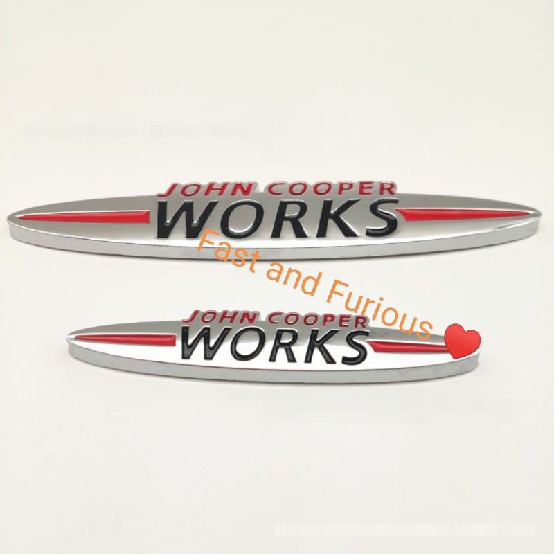 💥Ready Stock 💥 JOHN COOPER WORKS Logo Car Auto Rear Side Emblem Badge ...