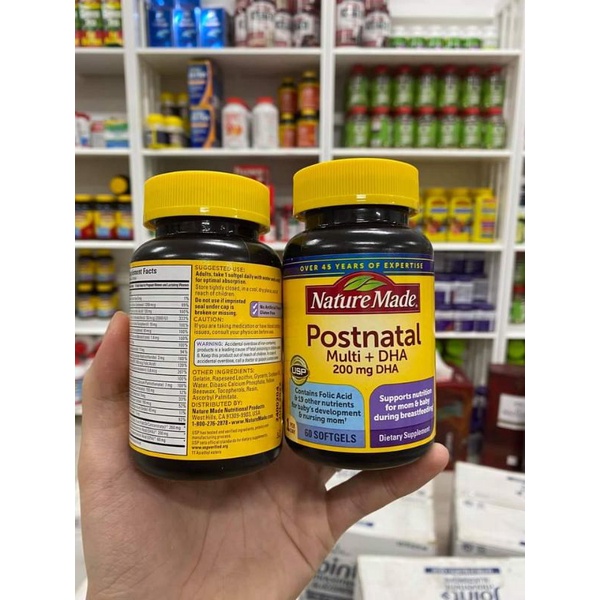 Nature Made Postnatal Multi DHA 60 Tablets for Breastfeeding Women New ...