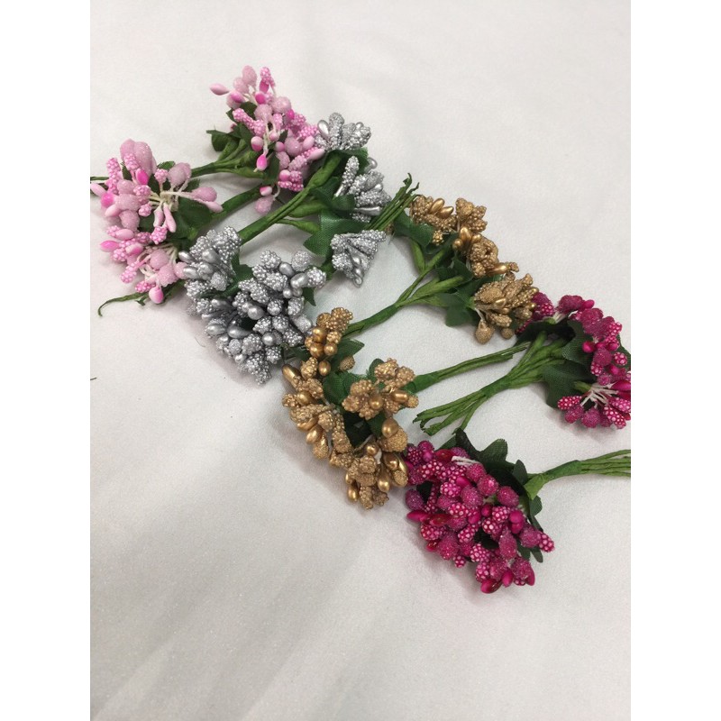 Inti Bunga biji besar 6pcs ada warna gold,silver,pink,beauty | Shopee ...