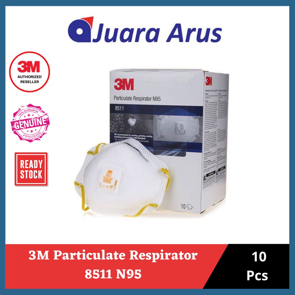 3M 8511 N95 Respirator With Valve (10Pcs/Box) | Shopee Malaysia