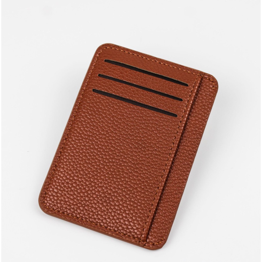 (Readystock)W01 Unisex Slim PU Leather Card Holder Zipper Wallet Purse ...