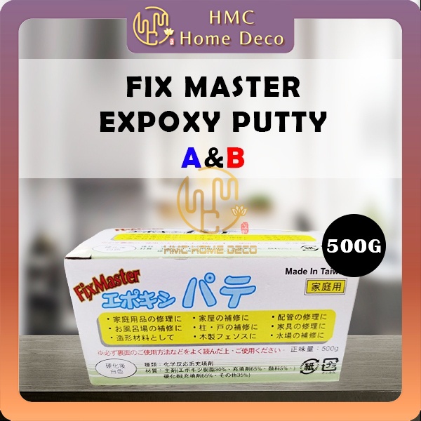 Fixmaster 500G Epoxy Putty Master Fix A&B GLUE COMBINATION STRONG GLUE ...