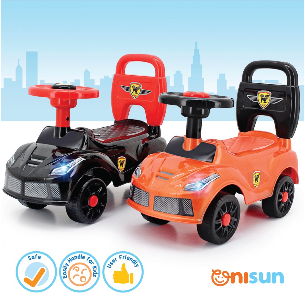 Kids Boy Girl Fun Ride-On Push Back Tolocar With Safety Backrest and ...