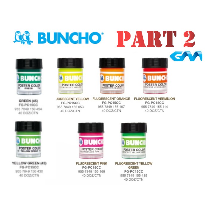 Buncho Poster Colour 15cc / Fluorescent Poster Color (Customise Colors ...