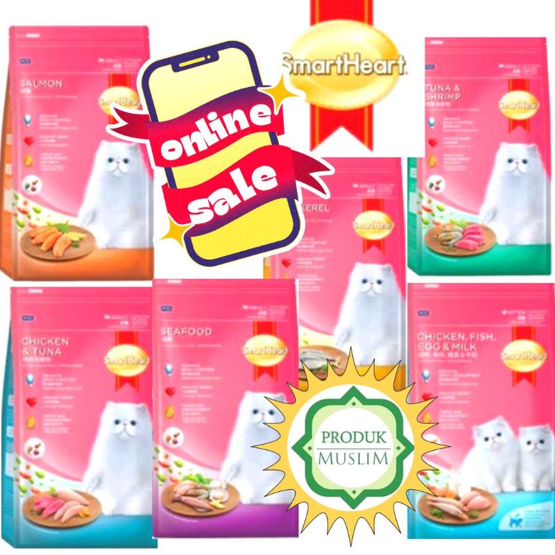 Smart Heart Dry Cat food Kibble Makanan Kucing 10kg / Smartheart (10kg ...