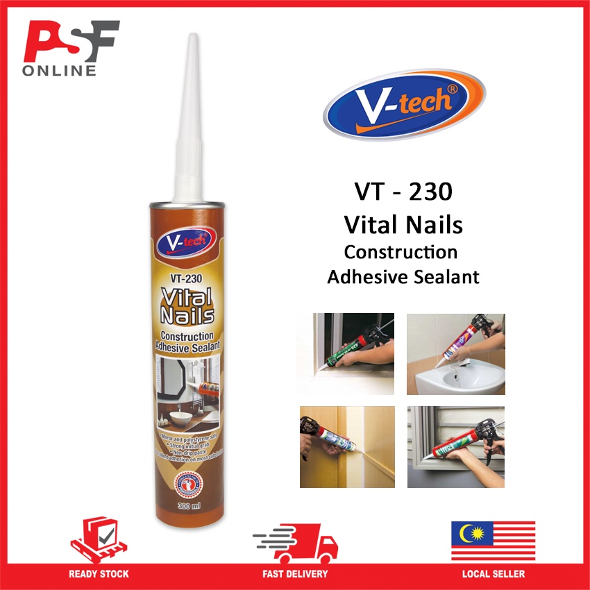 FloorPlus Accessories Vital Nails Construction Adhesive Sealant - VT230 | Strong & High ...