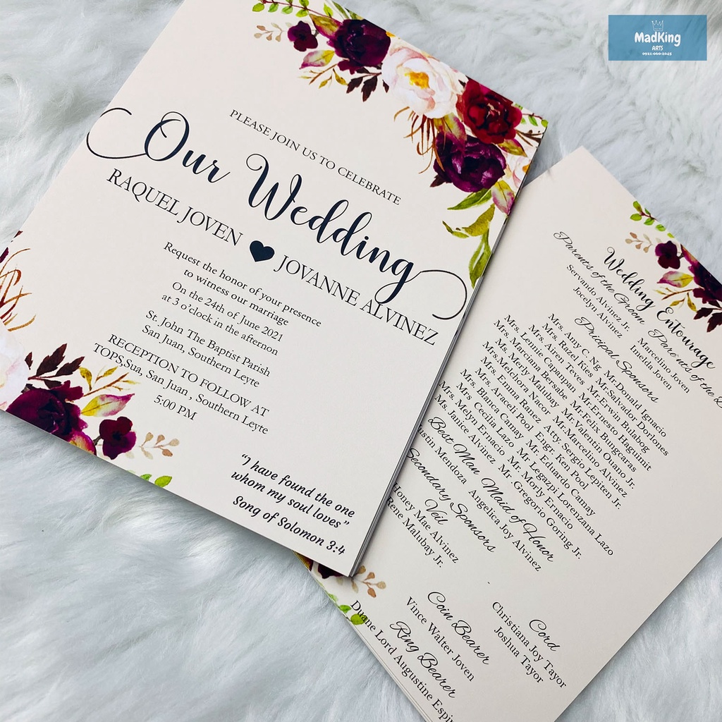 Wedding Invitation (Back to Back) - Laminated Invitations | Shopee Malaysia