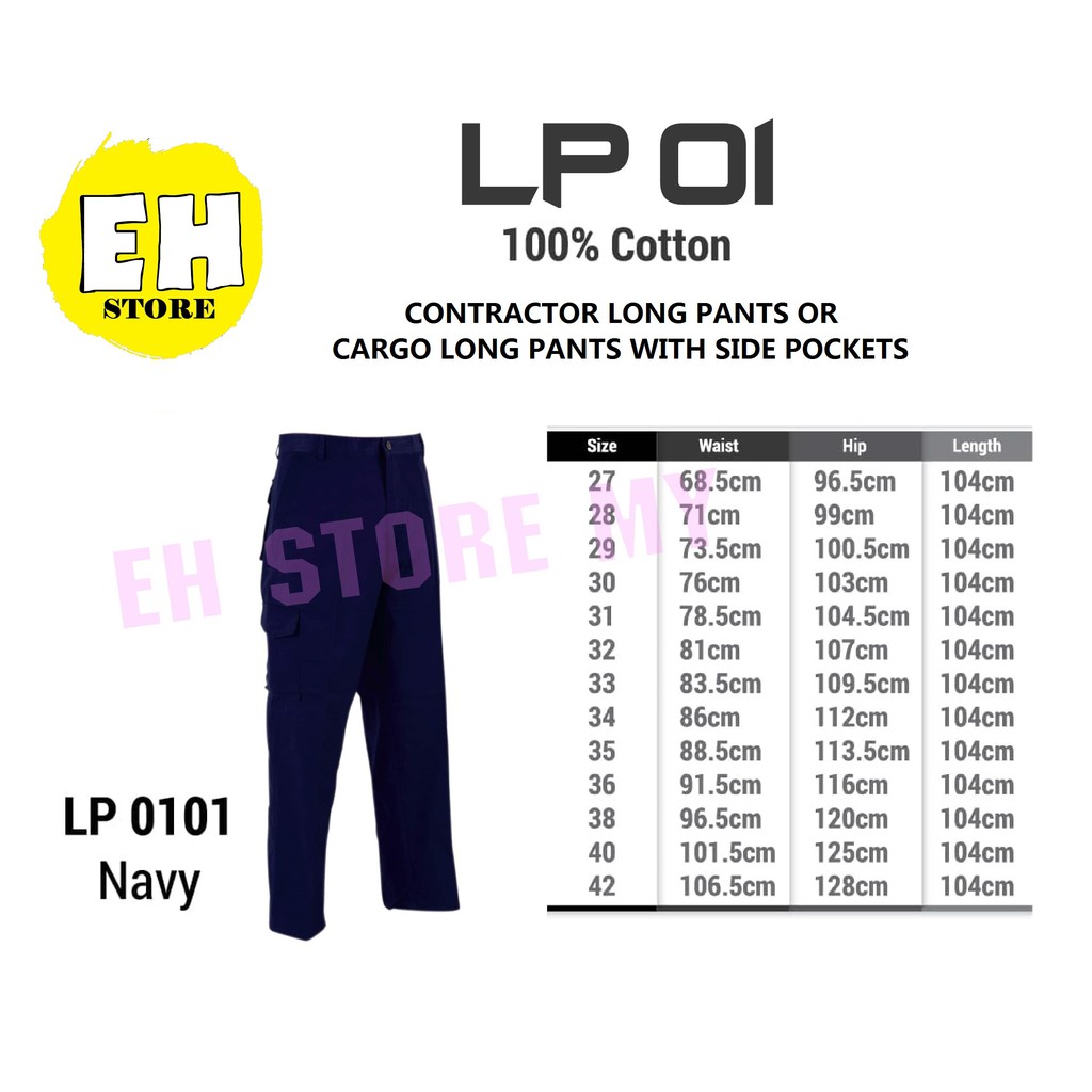 【Oren Sport】- Navy LP01 / Contractor Long Pants / Kontraktor Seluar ...