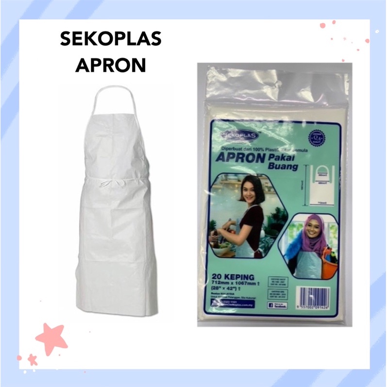 SEKOPLAS Disposable Apron (20pcs) Apron Pakai Buang | Shopee Malaysia