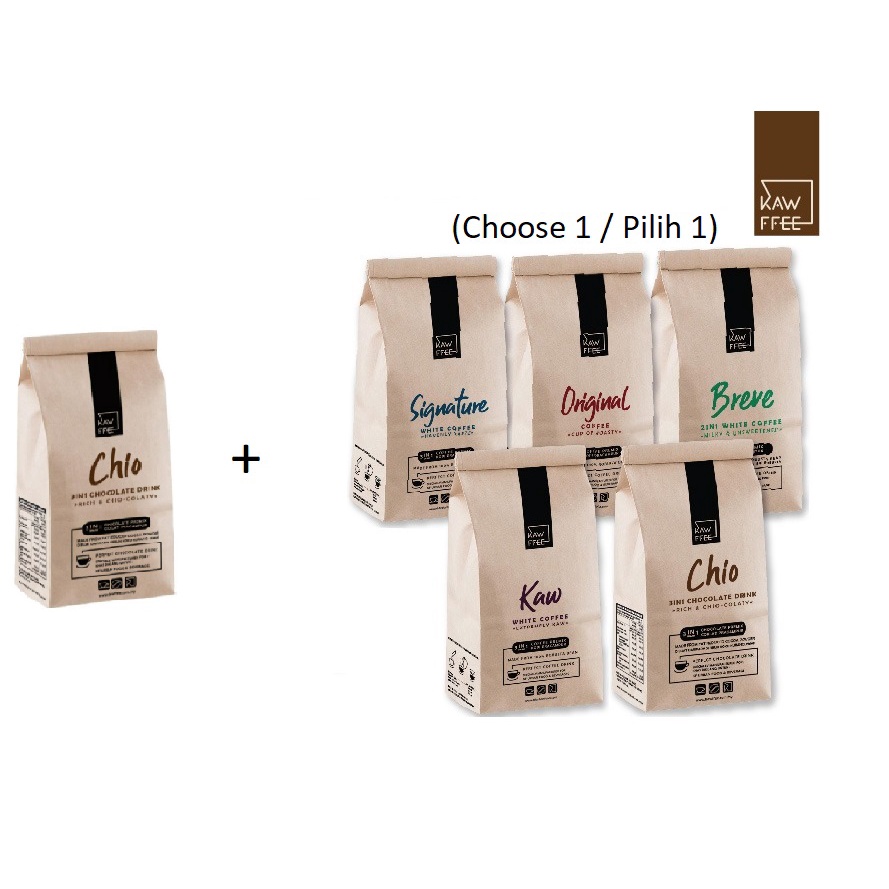 Kawffee 3 in 1 Chocolate Drink Chio and 3 in 1 Coffee variant / Minuman ...