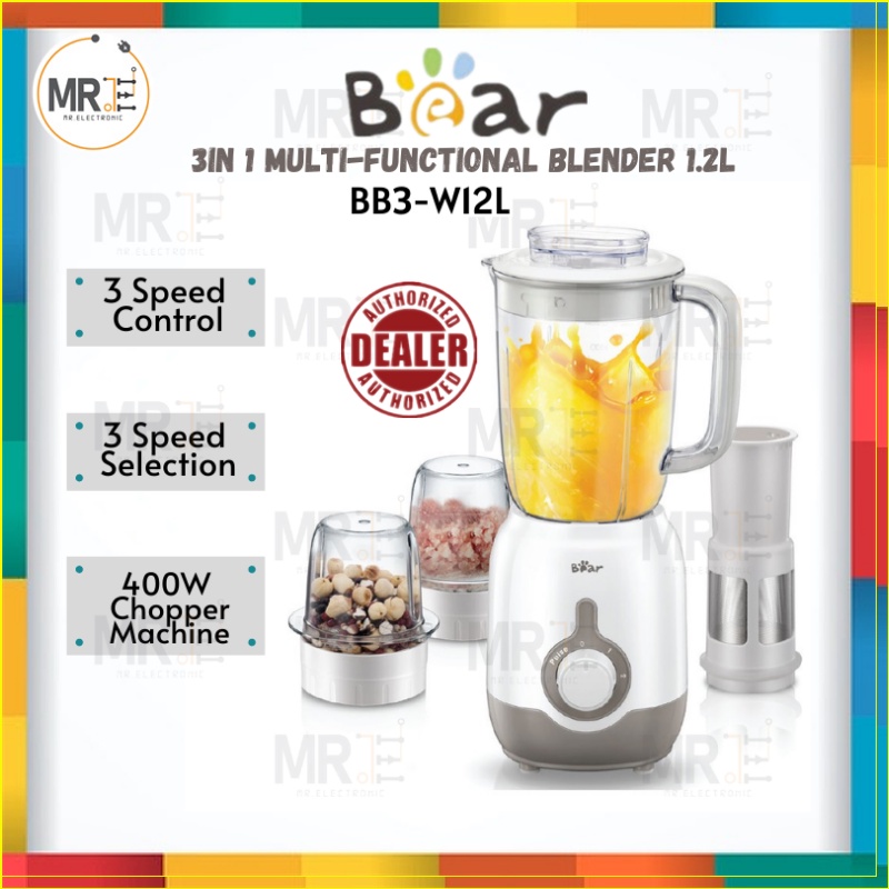 BEAR 3 in 1 Blender 1.2L BB3-W12L / Food Blender Multifunction Blender ...