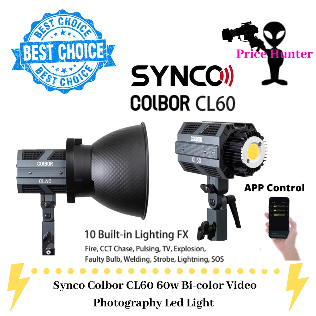 SYNCO COLBOR CL60 60W COB Bi-color 2700K-6500K Photography Video ...
