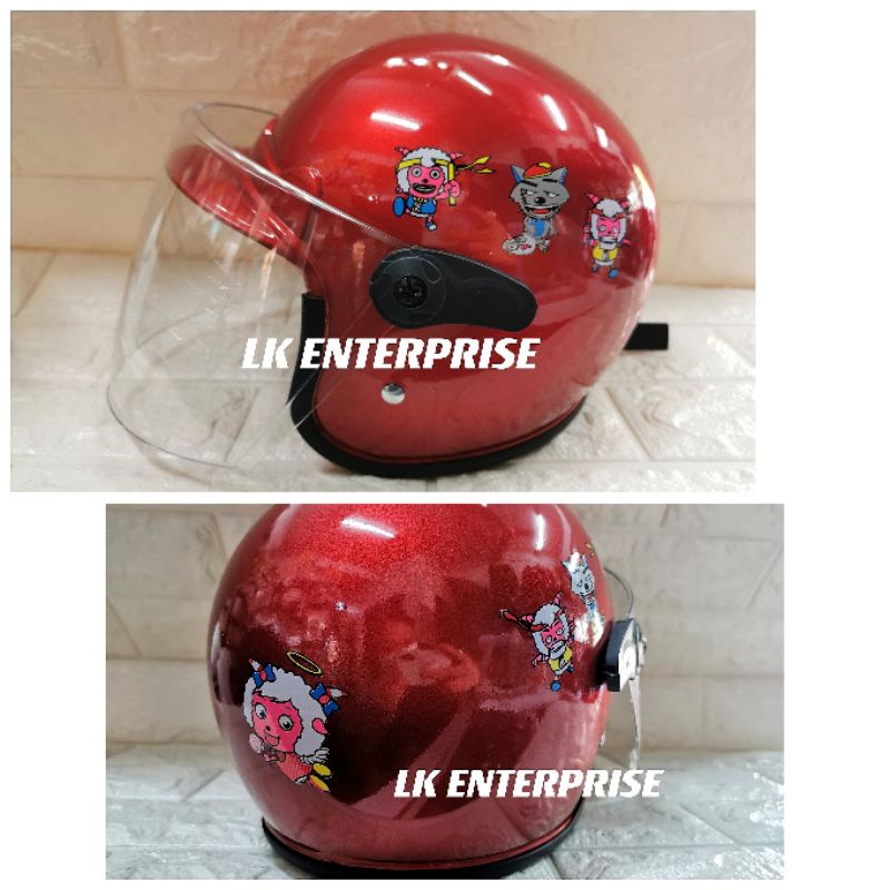 COLORFUL HELMET KIDS MOTORCYCLE / HELMET BUDAK (FREE VISOR) | Shopee ...