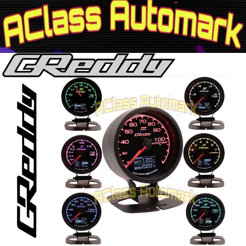 7 Colour GReddy Meter Digital LCD Display Gauge 2.5 Inch 60mm Water Oil ...